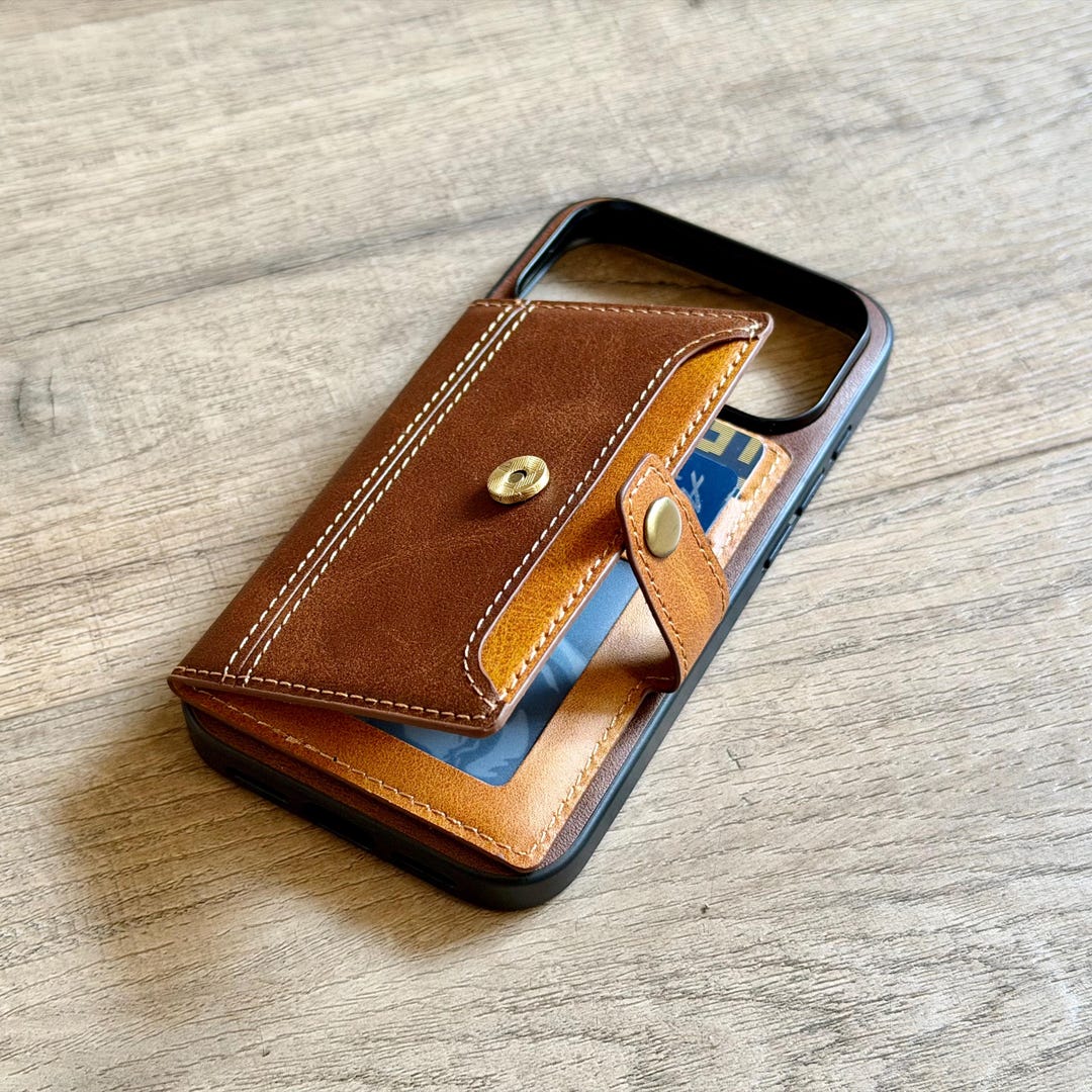 Personalized Leather Wallet iPhone Case 17 16 Pro 15 Max 14 13 Plus Air ...