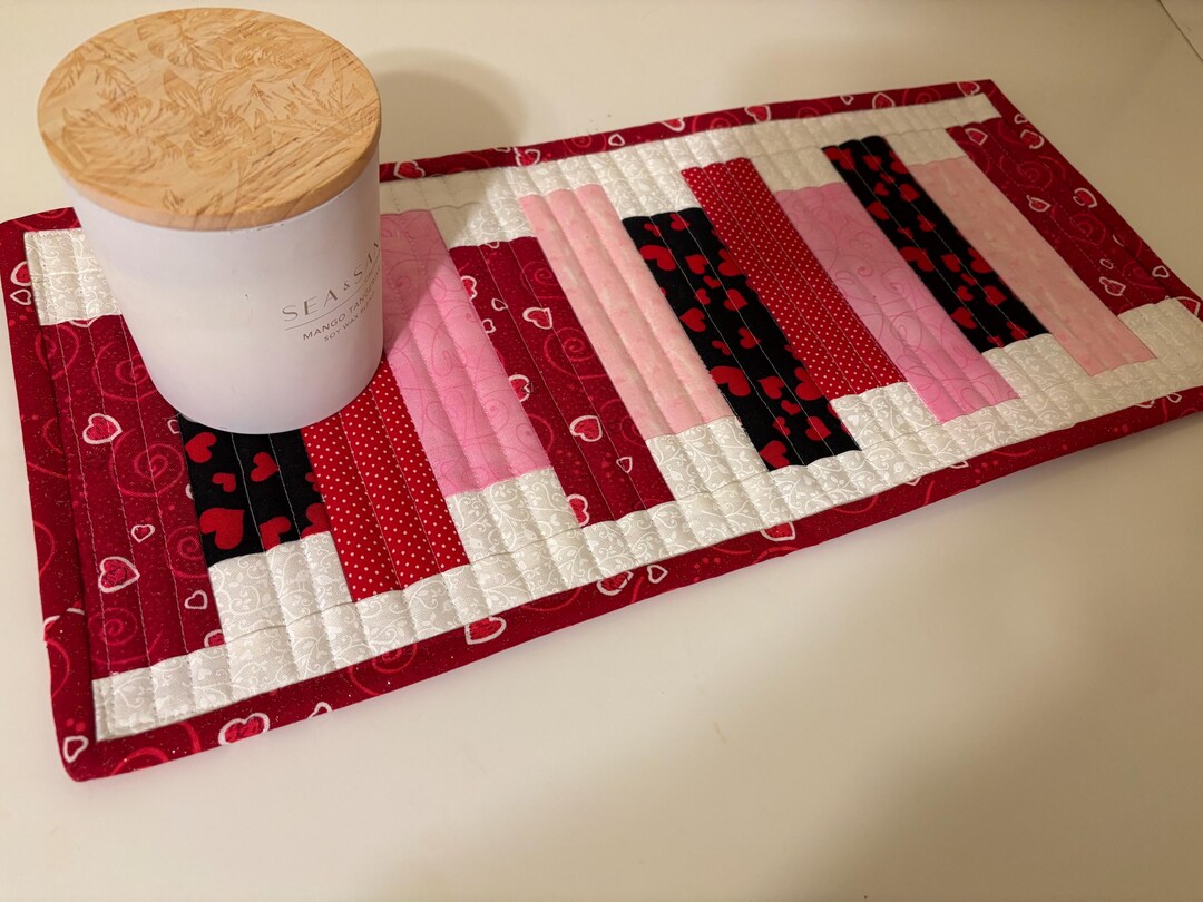 Valentines Day Quilted Table Topper ,candle Mat,quilted Table Mat ...