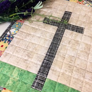 He is Risen .easter Quilted Spring Table Topper, Baptism Wall Hanging ...