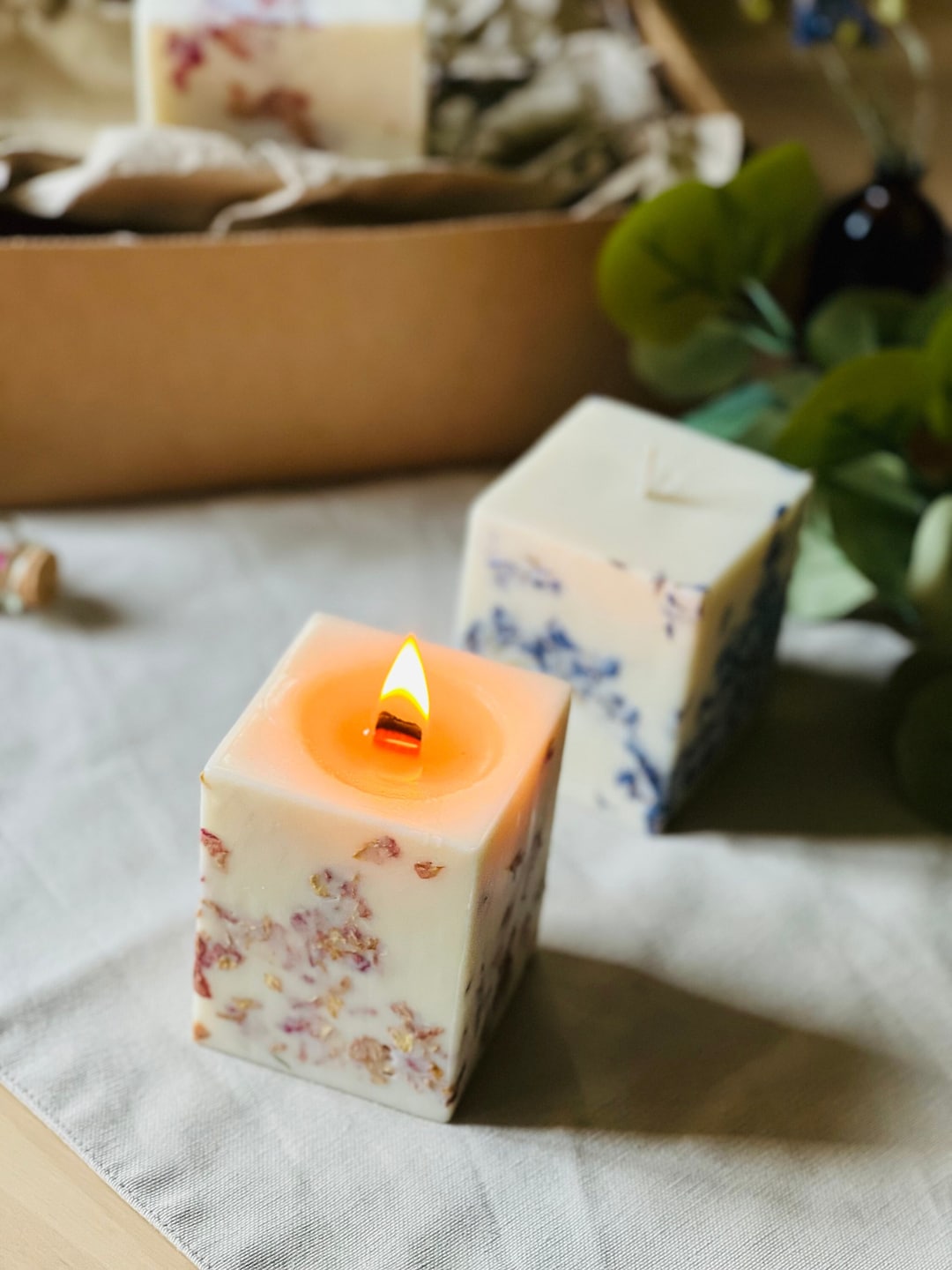 Vegan Friendly Candle, Candle With Petals, Floral Decor, Herbal Candles ...