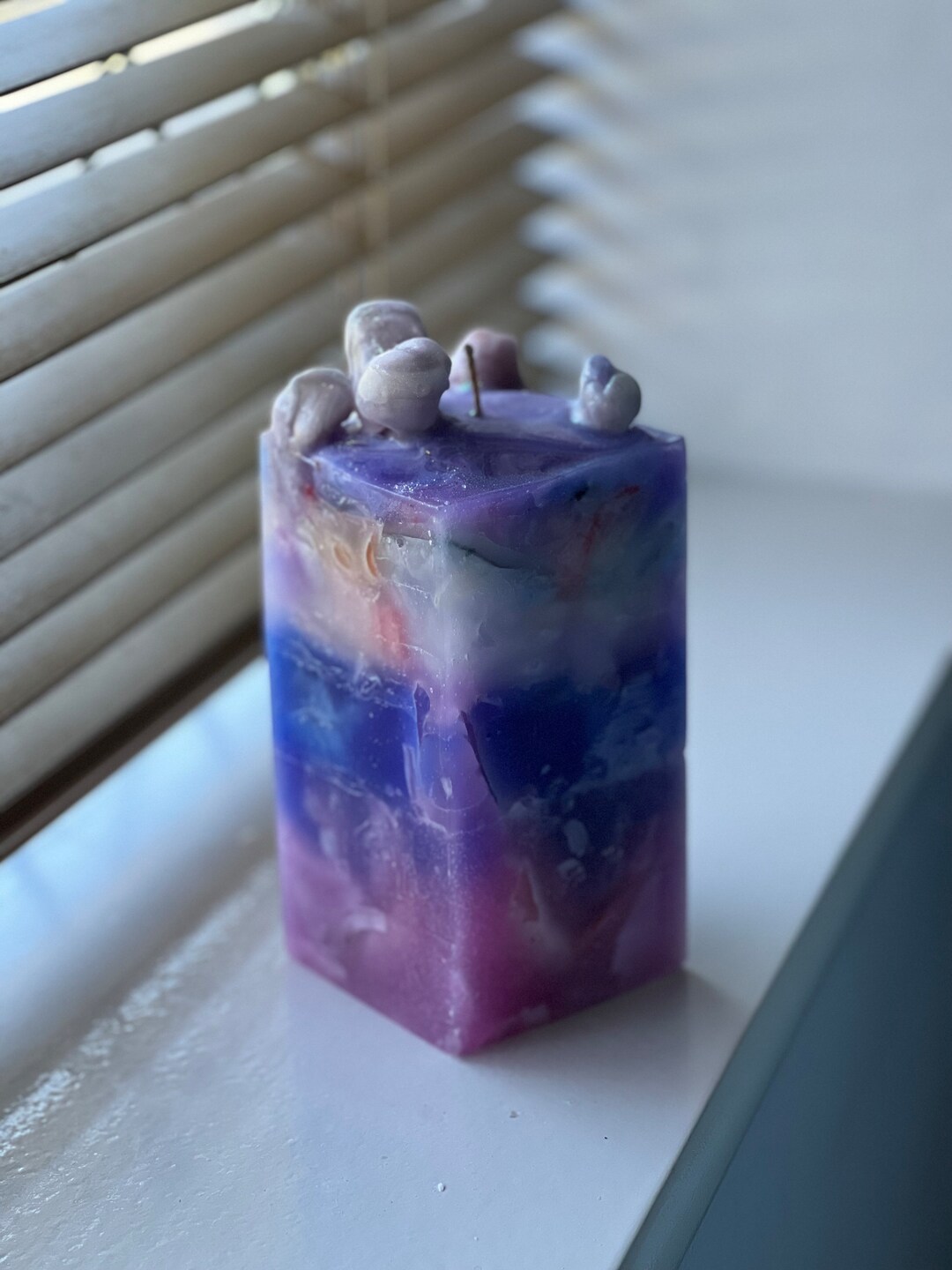 Chunky Pillar Candles Pink Purple Housewarming Gift Home Decor Long ...