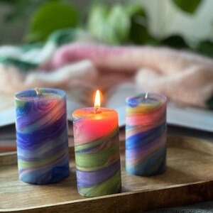 Mix Colour Candles Swirl Colour Candles Multicoloured - Etsy