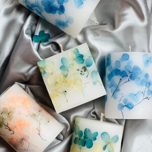 Candle With Hydrangea Flowers Hydrangea Decor Housewarming - Etsy
