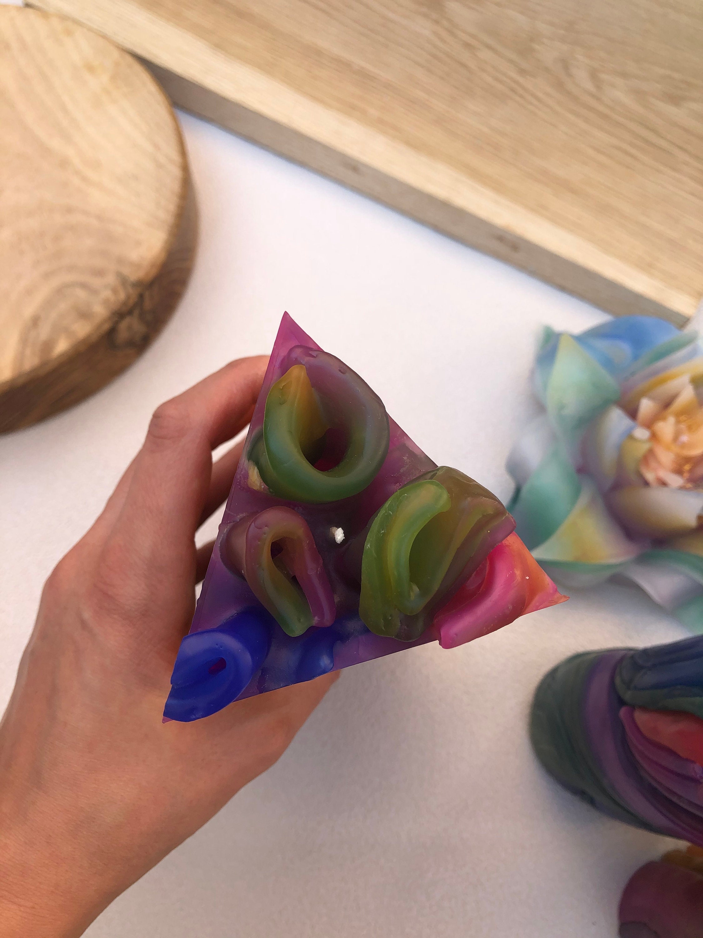 Large Triangle Pillar Candle Gem Candle Shaped Candle - Etsy UK