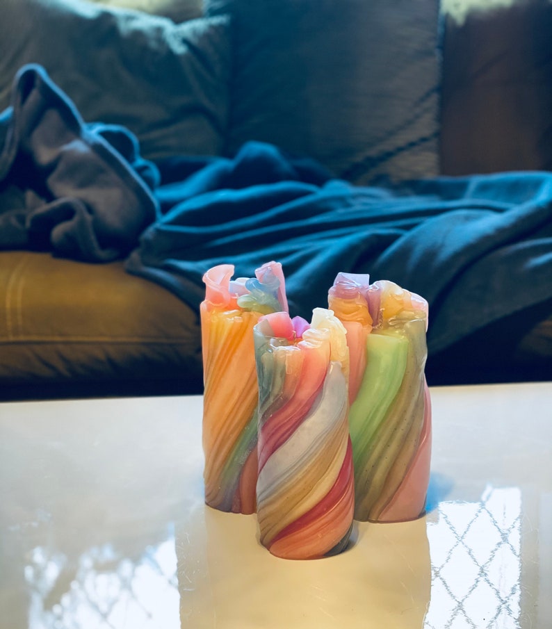 Abstract Candle Pastel Decor Fancy Candles Hand Twisted - Etsy