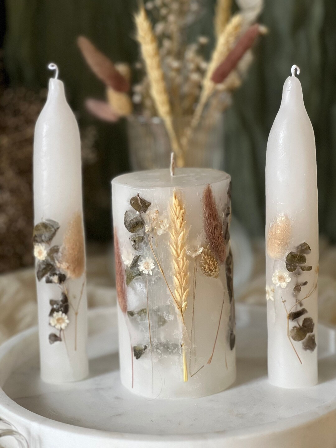 Unity Set Candles, Rustic Wedding Candles, Centrepiece Civil Ceremony ...