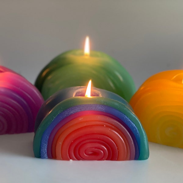 Rainbow Candle - Etsy UK