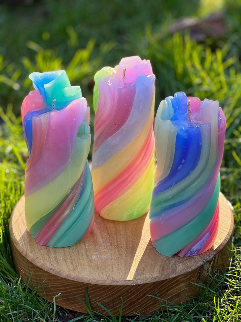Abstract Candle Pastel Decor Fancy Candles Hand Twisted - Etsy