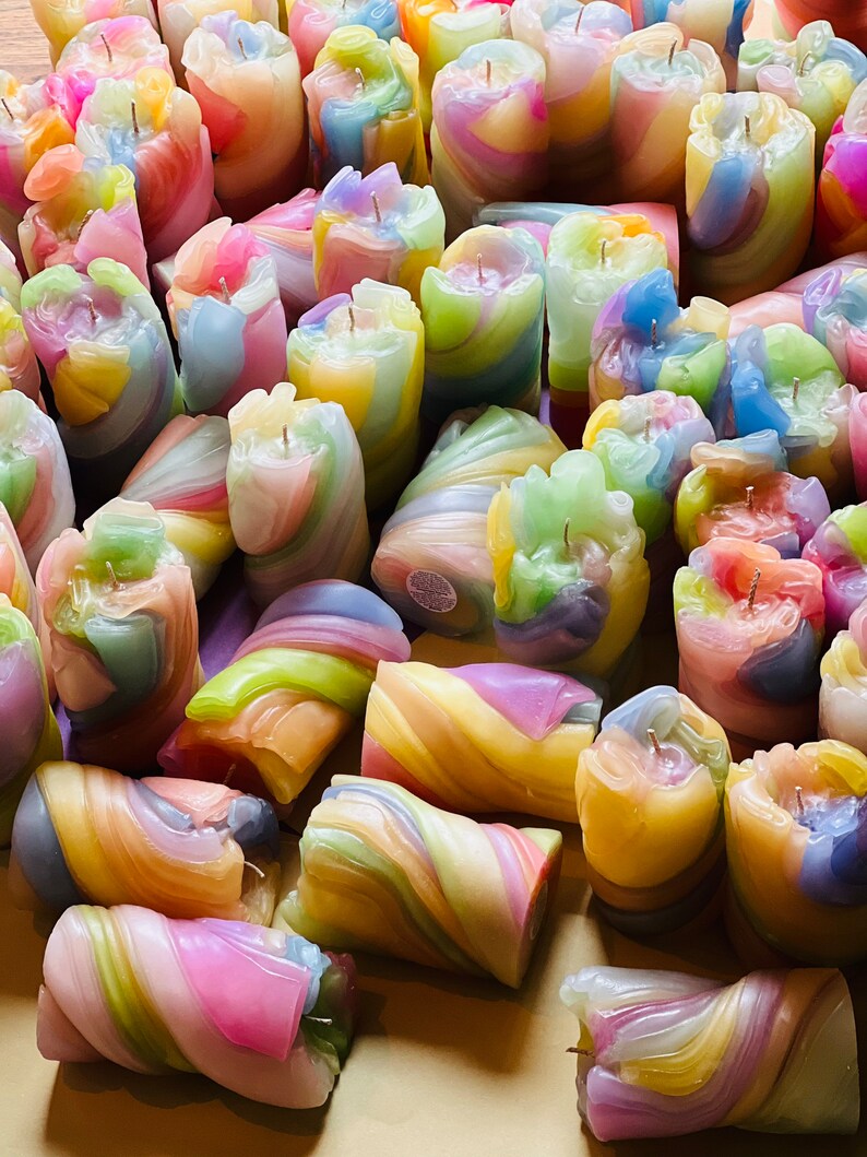 Abstract Candle Pastel Decor Fancy Candles Hand Twisted - Etsy