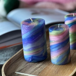 Mix Colour Candles Swirl Colour Candles Multicoloured - Etsy