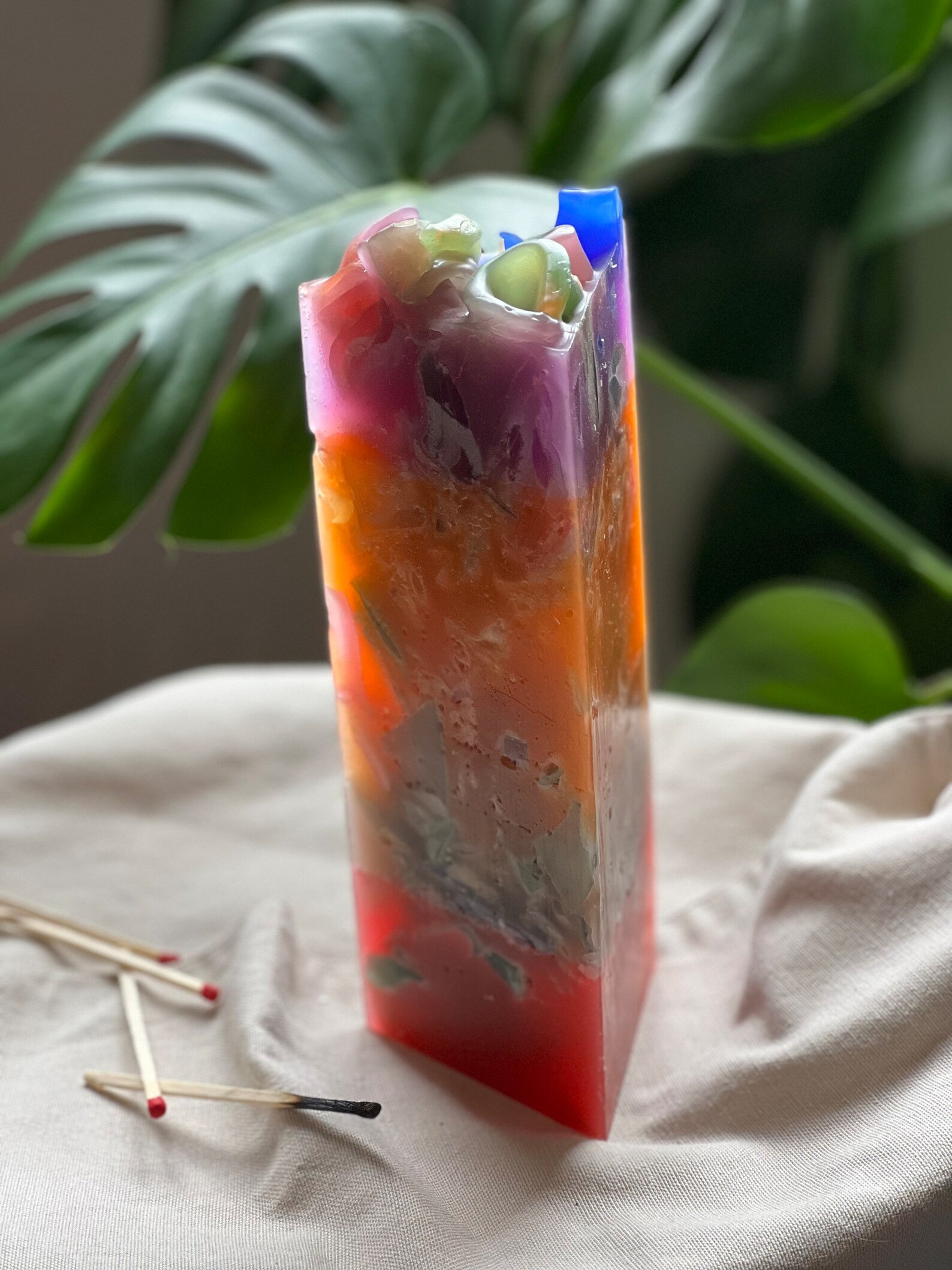 Large Triangle Pillar Candle Gem Candle Shaped Candle - Etsy UK