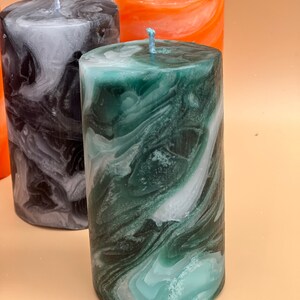 Swirl Pillar Candles, Colourful Decor, Table Decorations, New Home Gift ...