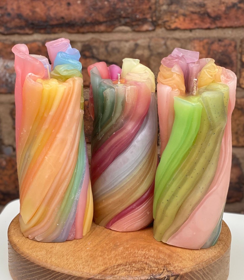 Abstract Candle Pastel Decor Fancy Candles Hand Twisted - Etsy