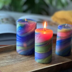 Mix Colour Candles Swirl Colour Candles Multicoloured - Etsy