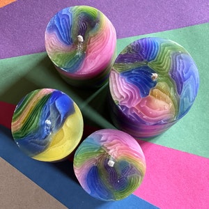 Mix Colour Candles Swirl Colour Candles Multicoloured - Etsy