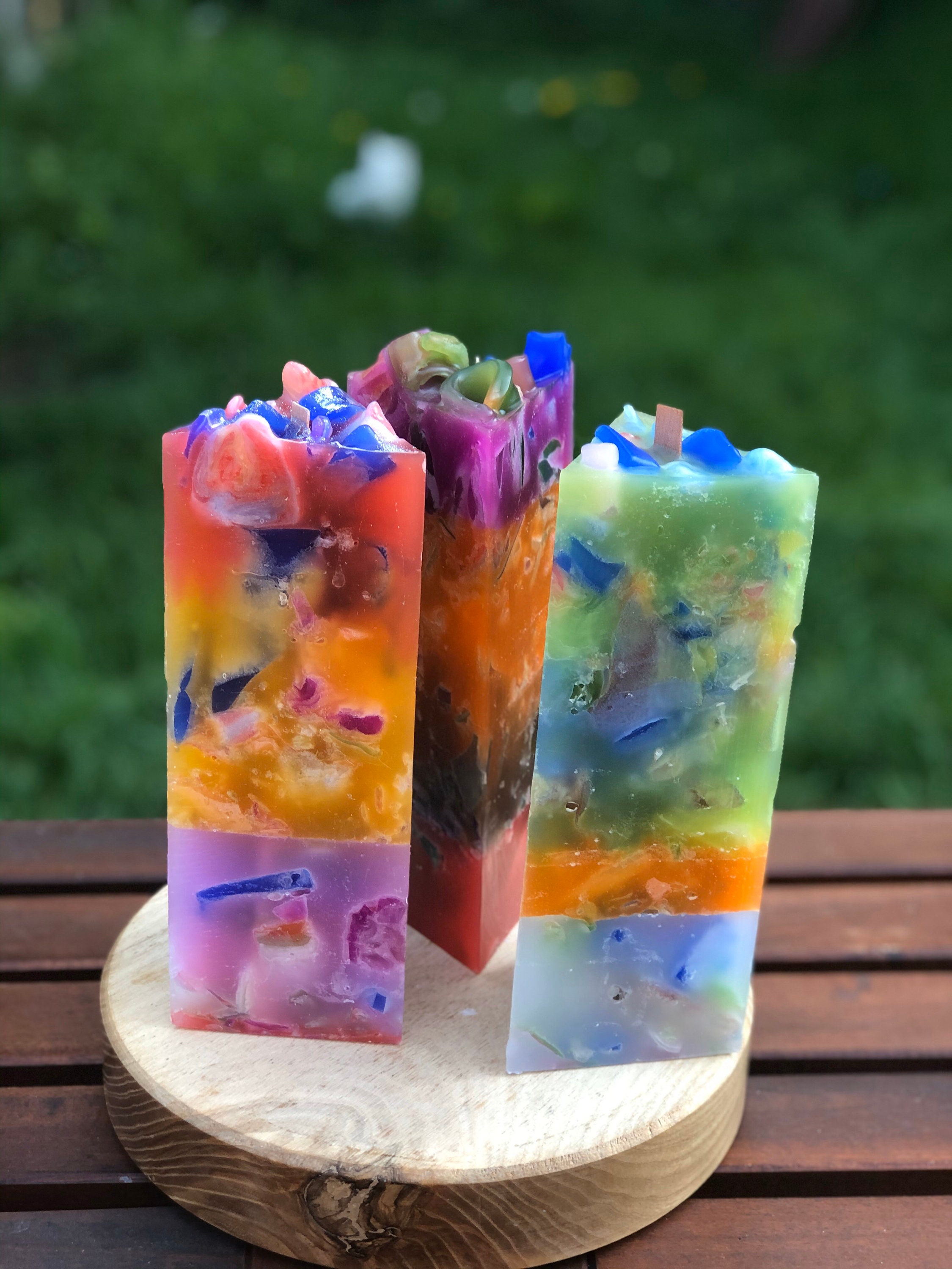 Large Triangle Pillar Candle Gem Candle Shaped Candle - Etsy UK