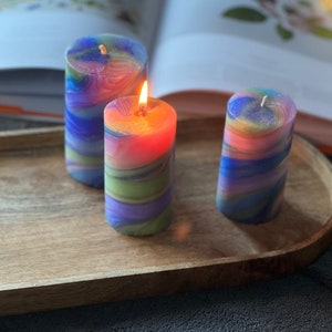 Mix Colour Candles Swirl Colour Candles Multicoloured - Etsy