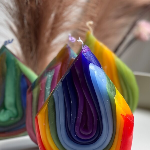 Rainbow Candle - Etsy UK