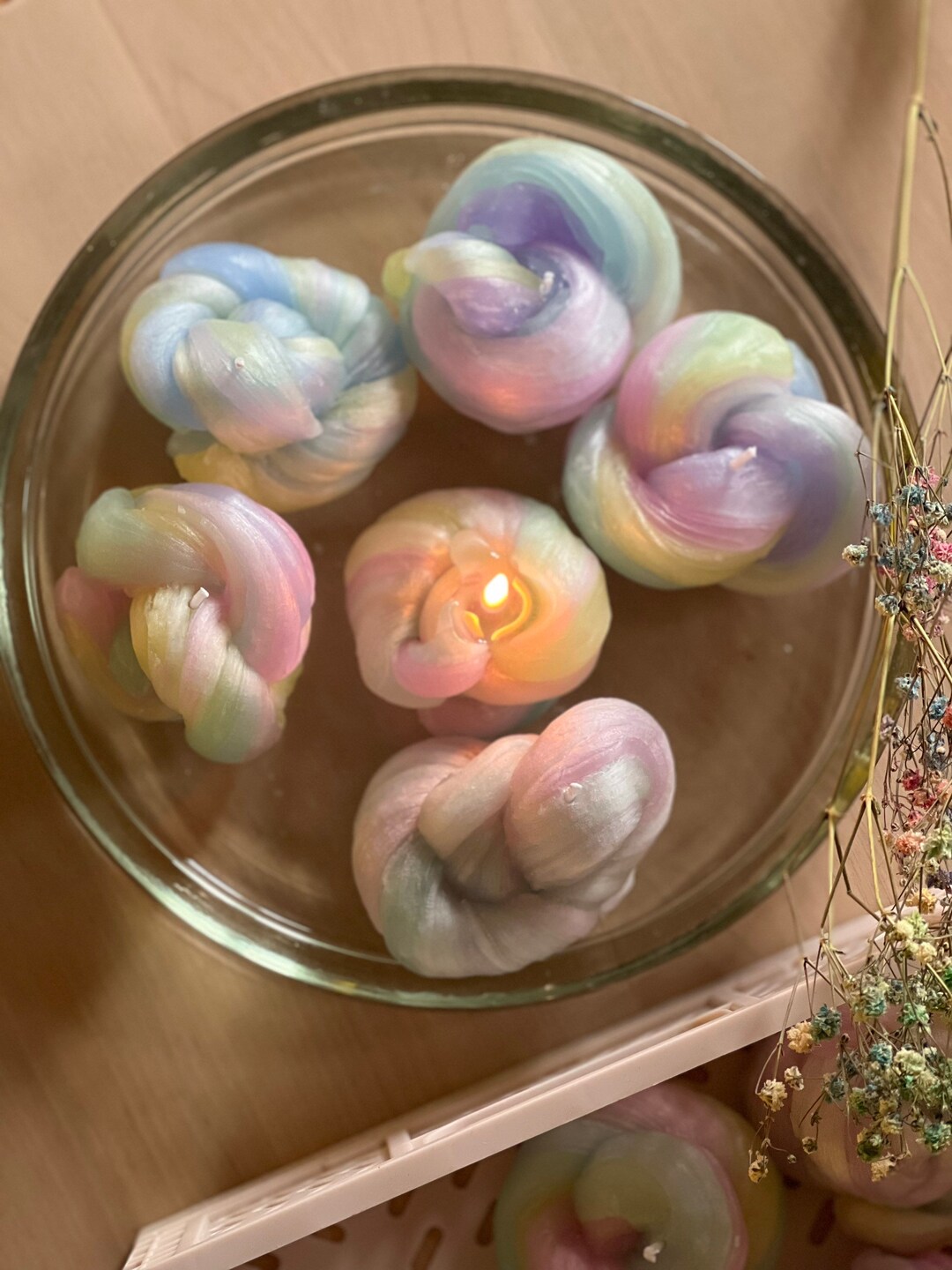 Pastel Knot Candles Yarn Candle Candy Candle Gift Box - Etsy UK