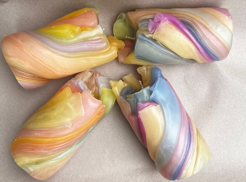 Abstract Candle Pastel Decor Fancy Candles Hand Twisted - Etsy