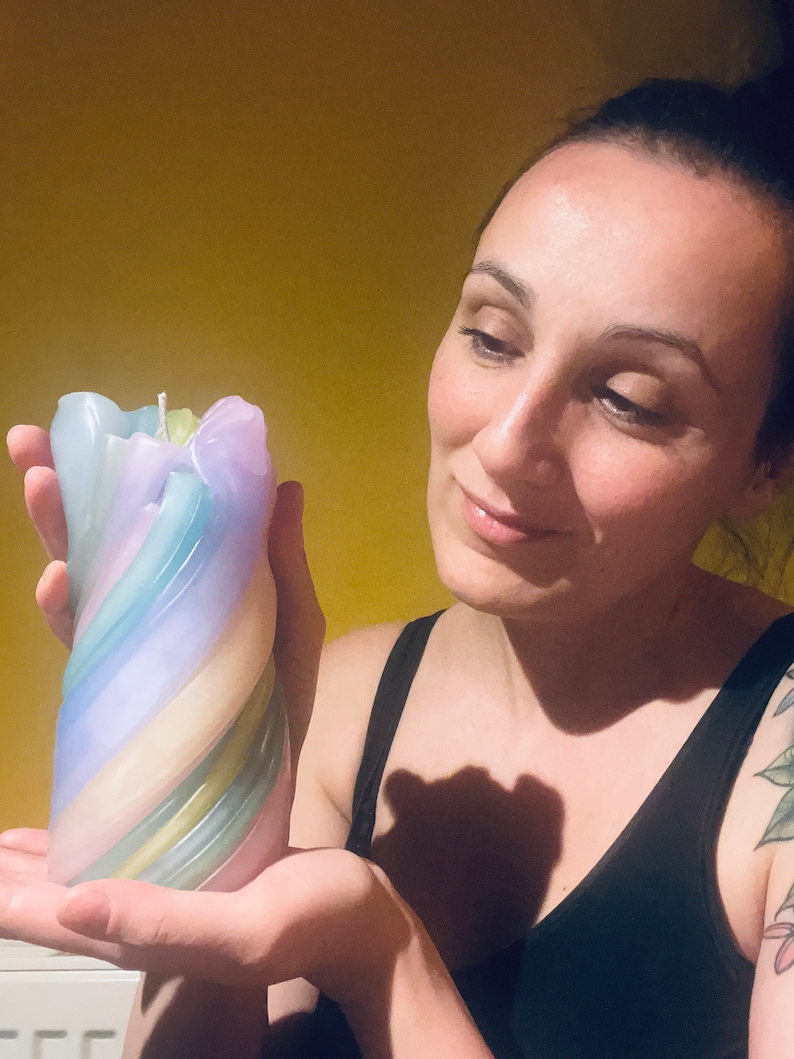 Abstract Candle Pastel Decor Fancy Candles Hand Twisted - Etsy