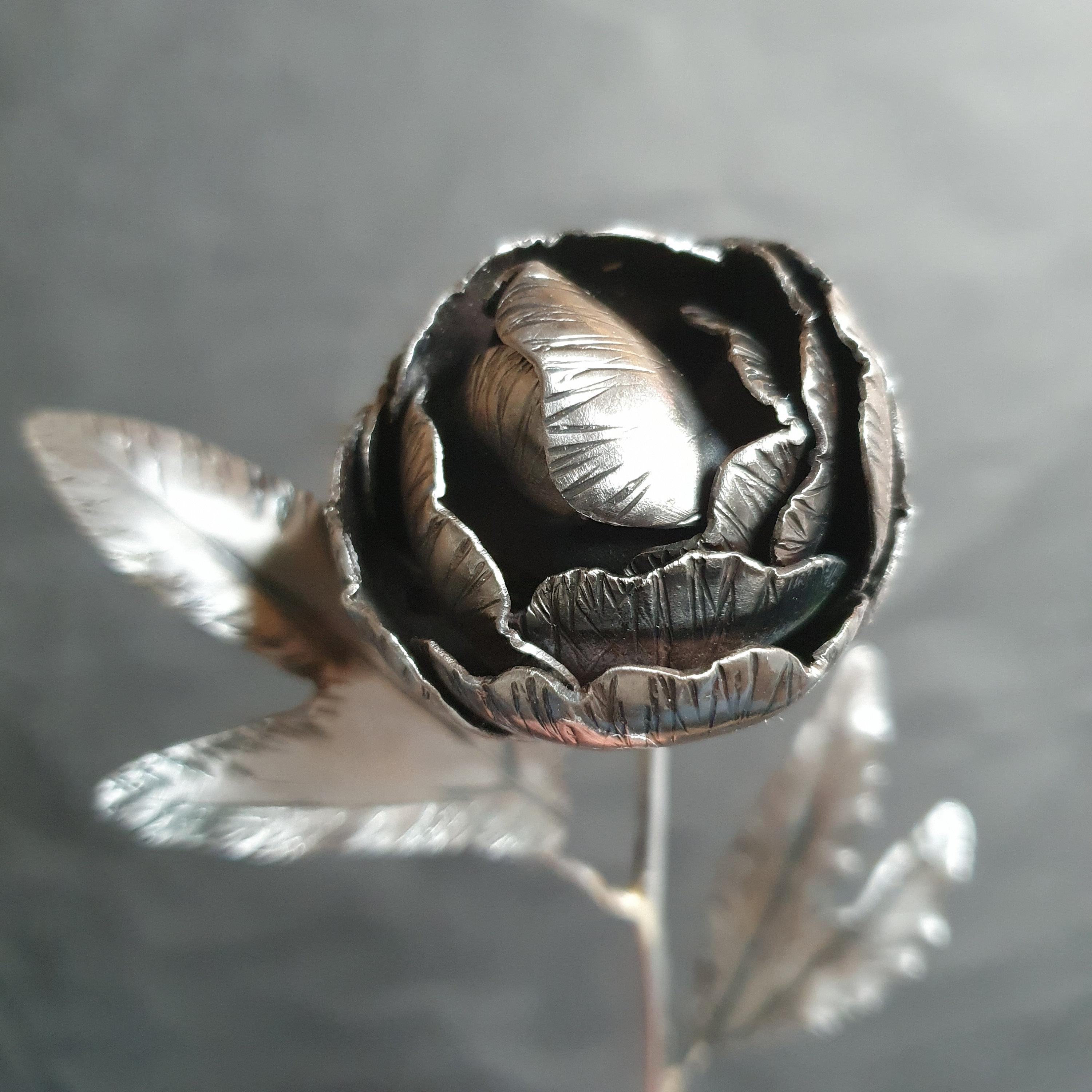 Steel Peony Flower, Steel Anniversary Gift, 6th, 11th Anniversary ...