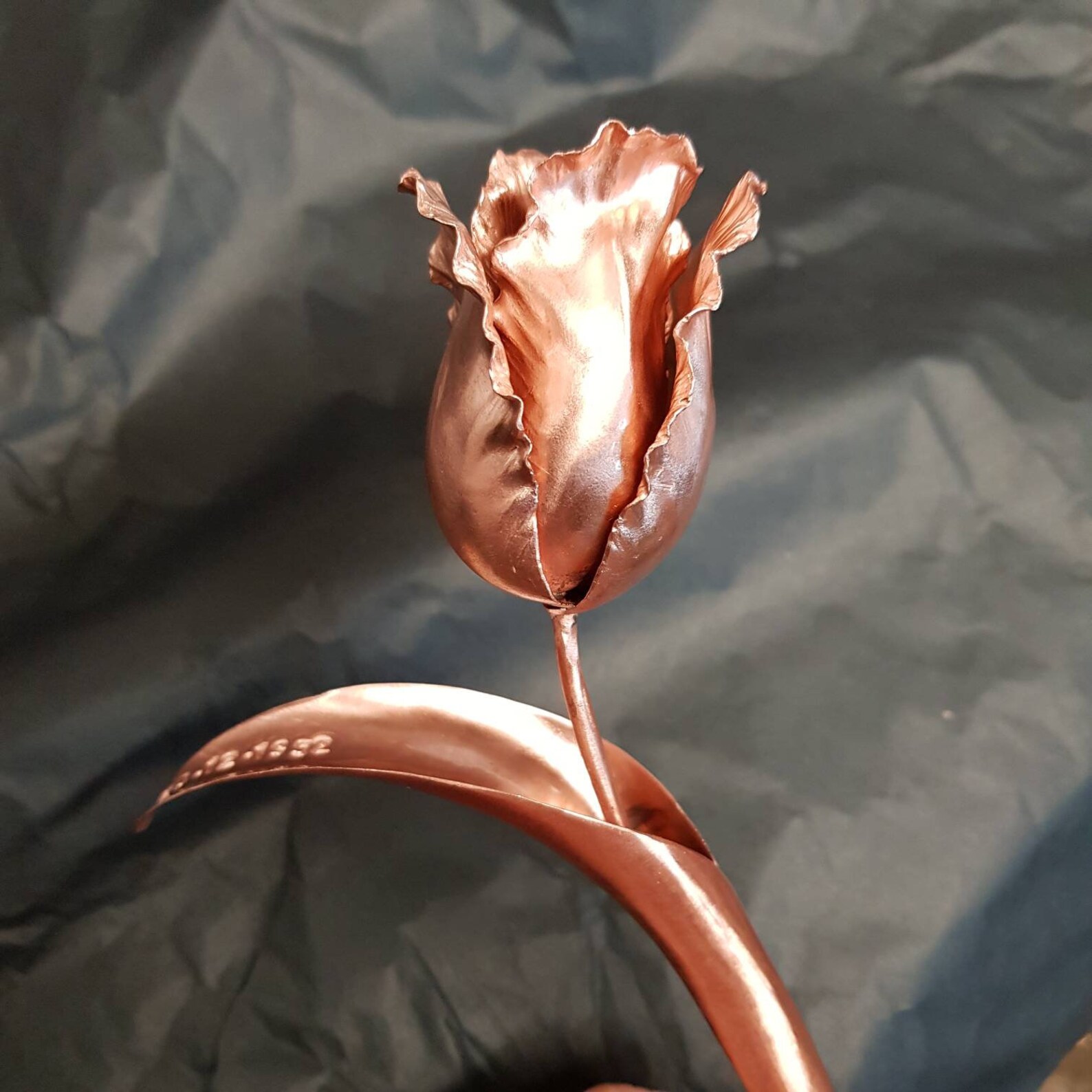Copper Ruffled Tulip Parrot Tulip, Steampunk Copper Flower Copper ...