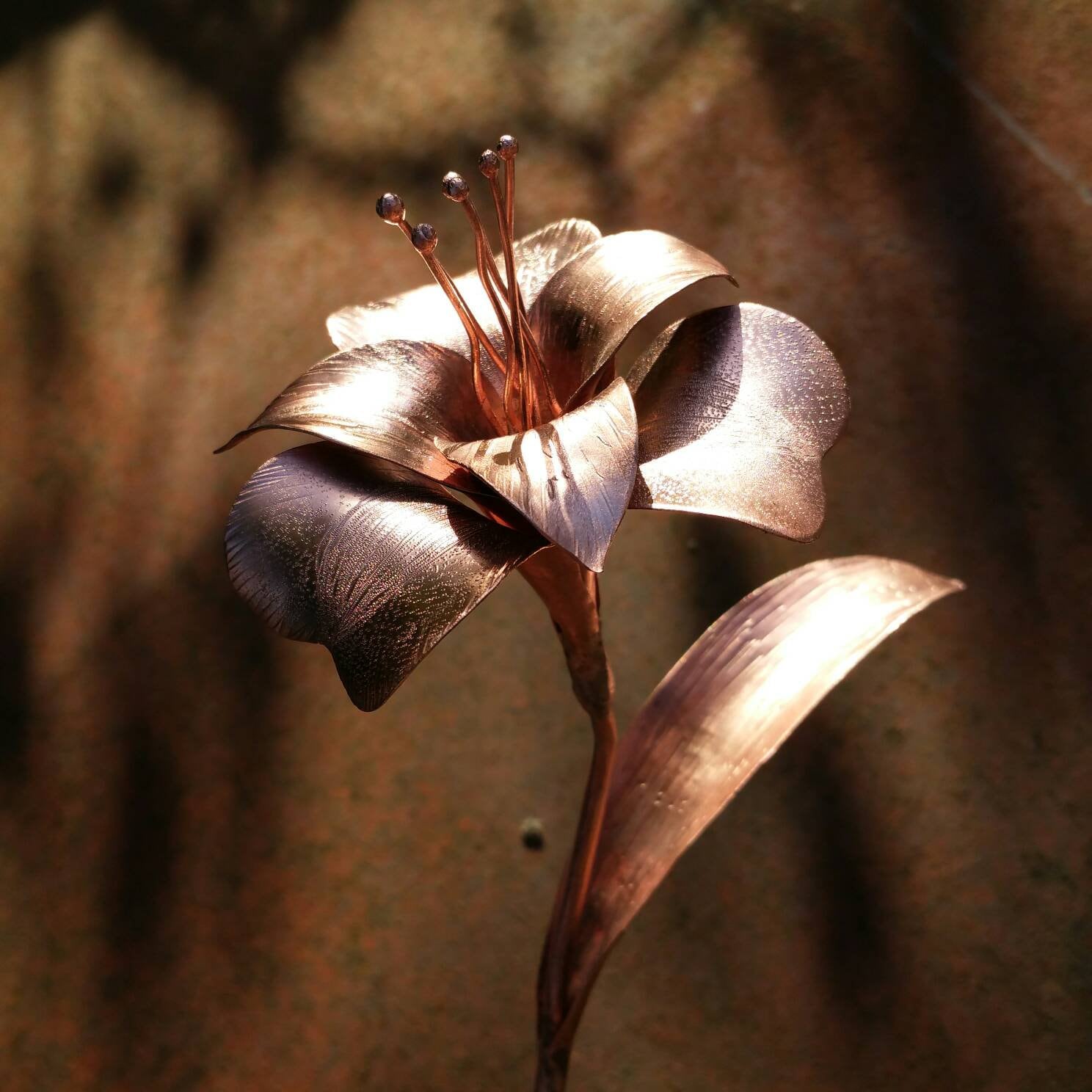 Copper Alstroemeria Metal Flower Ideal 7th 9th or 22nd - Etsy UK