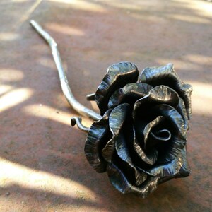 Gothic Black Steel Rose, 11th Wedding Anniversary, Metal Flower ...