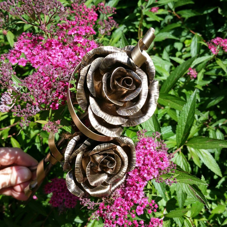 Golden wedding anniversary Bronze roses 8 years 50 years | Etsy