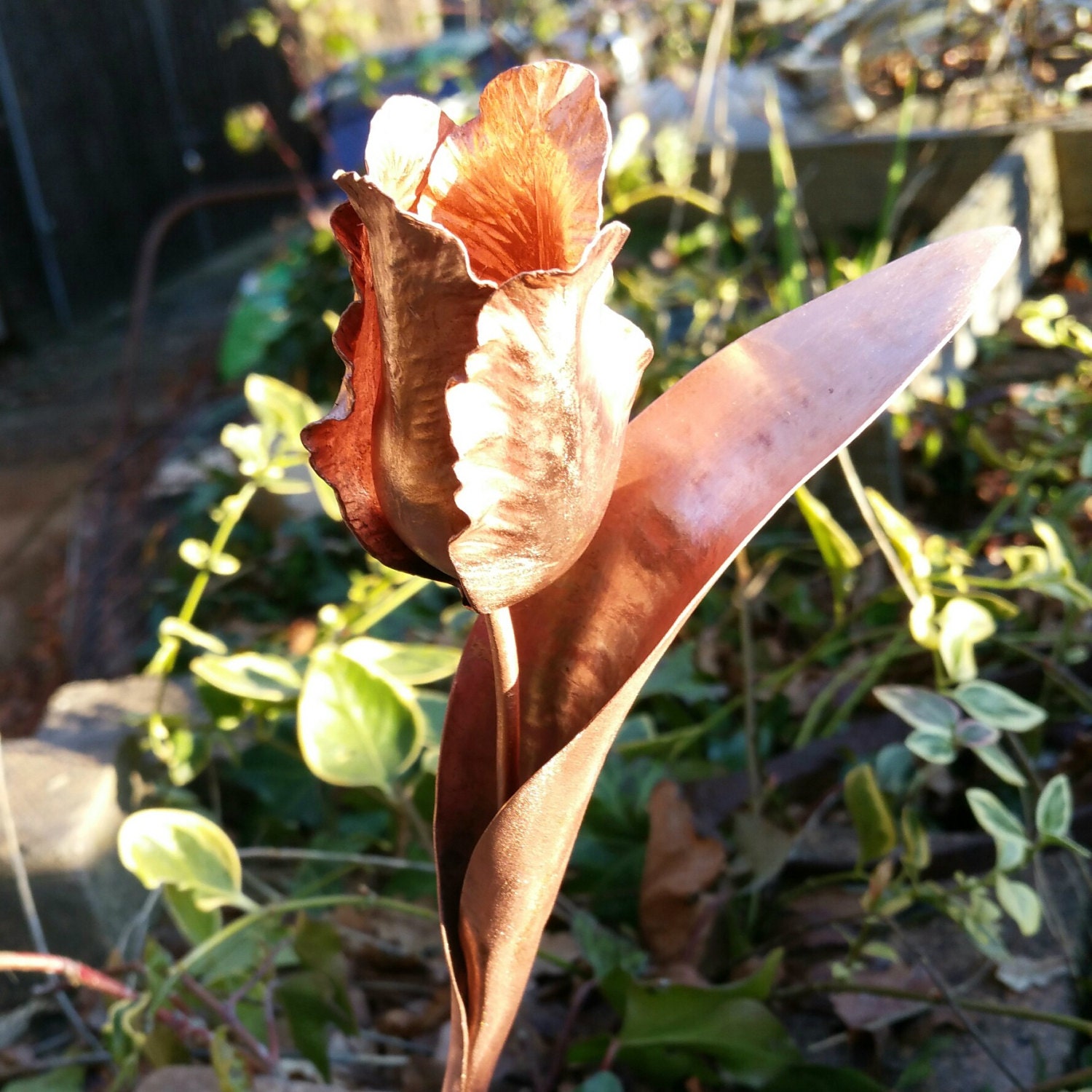 Copper Ruffled Tulip Parrot Tulip, Steampunk Copper Flower Copper ...