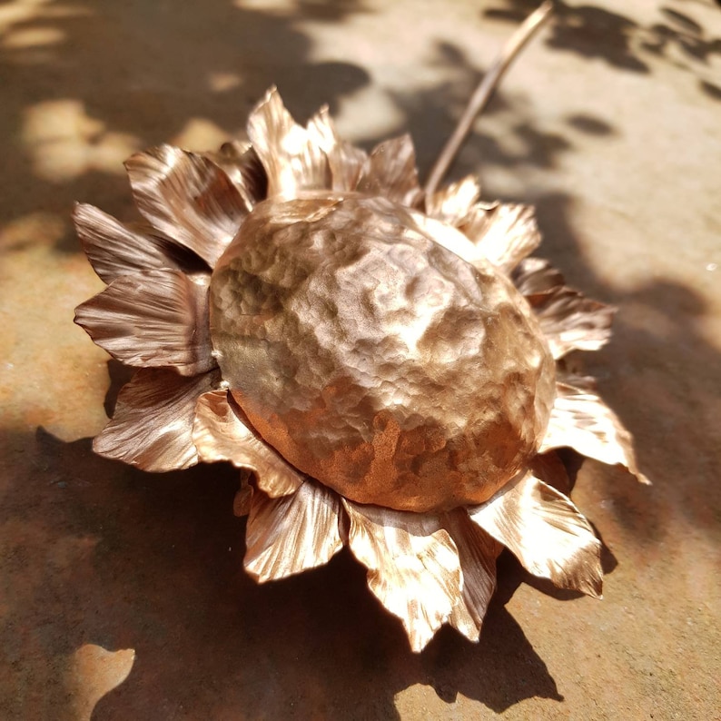 Copper Sunflower. an Ideal Wedding Anniversary Gift Birthday | Etsy