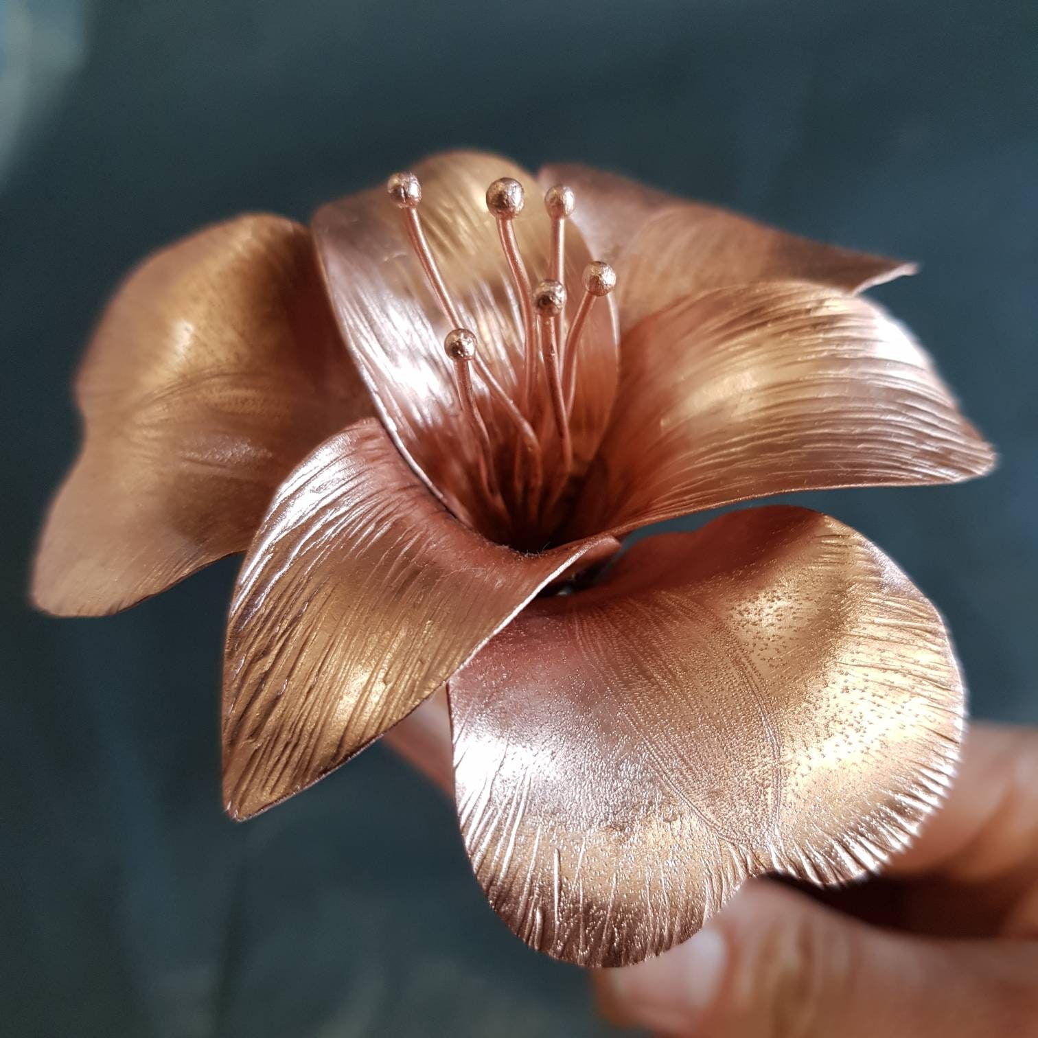 Copper Alstroemeria Metal Flower Ideal 7th 9th or 22nd - Etsy UK