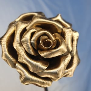 Hand Sculpted Bronze Rose: 8th Anniversary Metal Flower Sculpture - Etsy