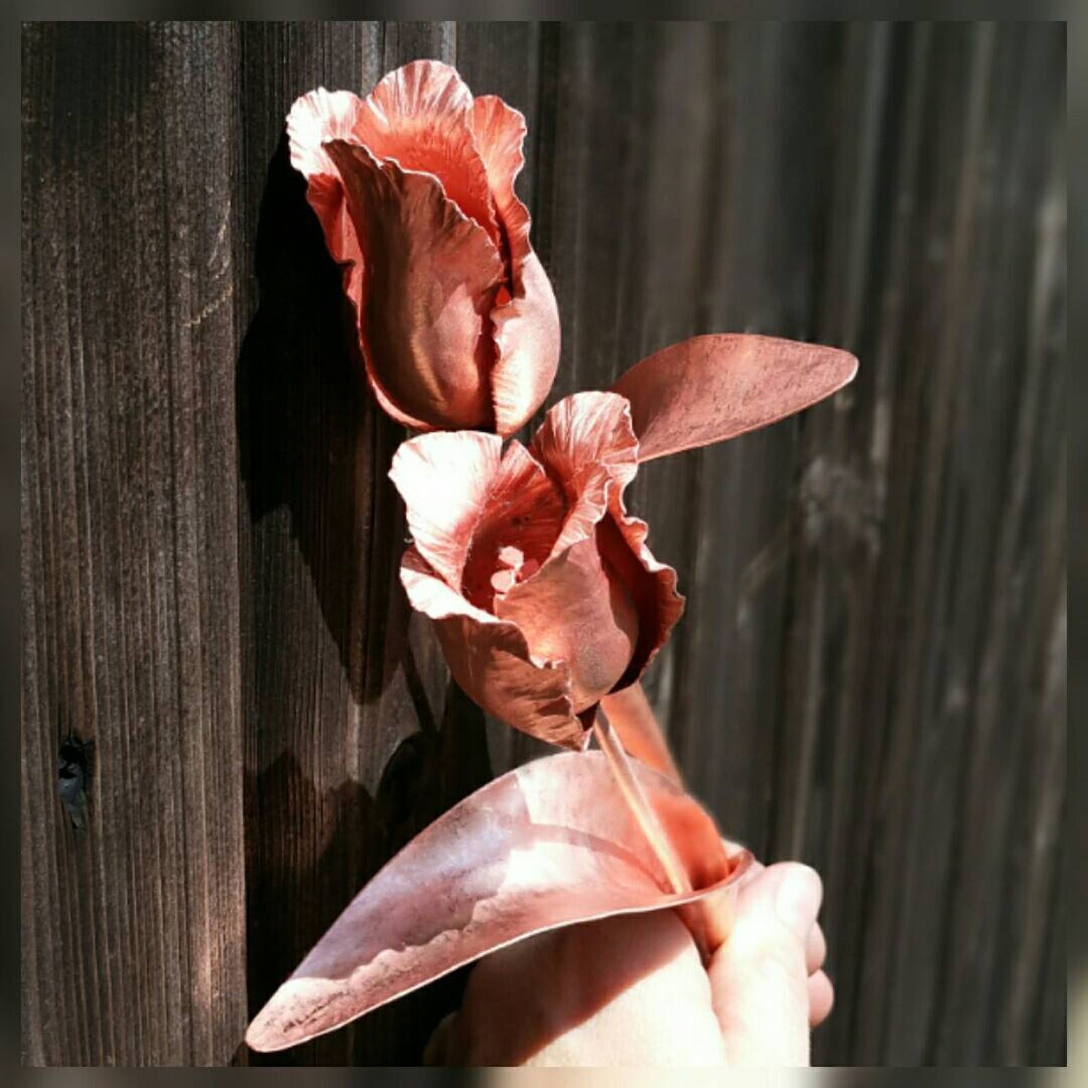 Copper Ruffled Tulip Parrot Tulip Steampunk Copper Flower - Etsy