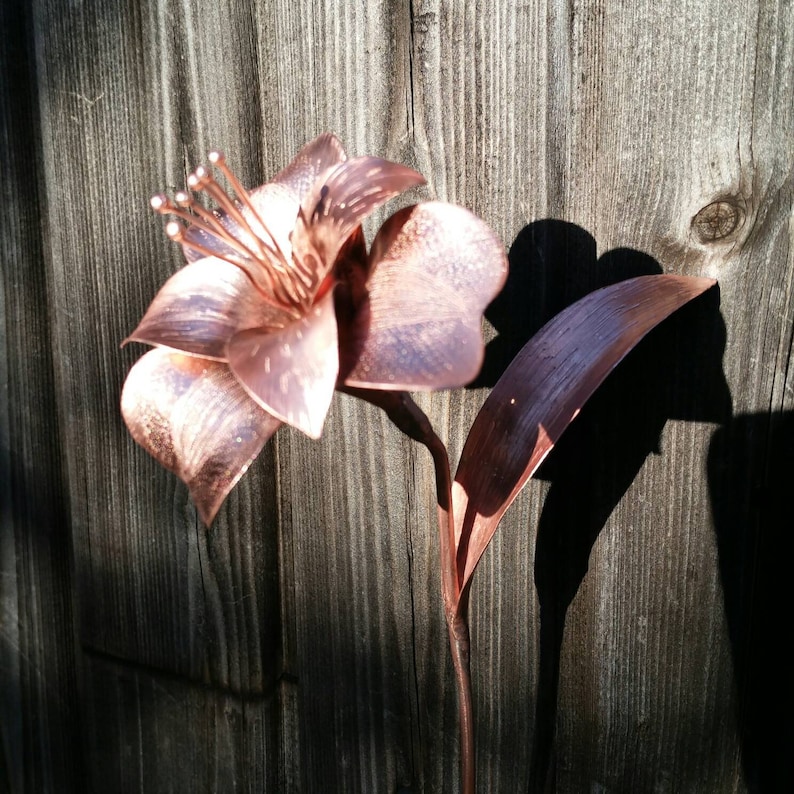 Copper Alstroemeria, Metal Flower, Ideal 7th, 9th or 22nd Copper ...