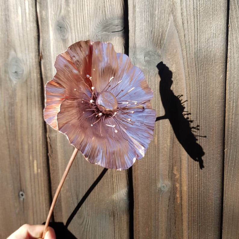 Copper Poppy, Rememberance Flower, Tribute, Home Decor, Flowers to Keep ...