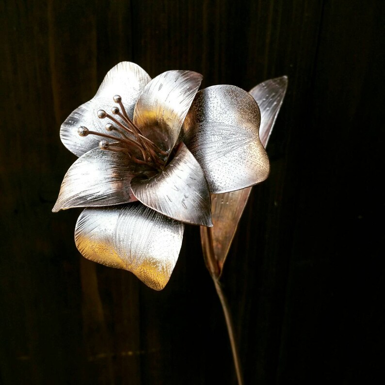 Copper Alstroemeria, Metal Flower, Ideal 7th, 9th or 22nd Copper ...