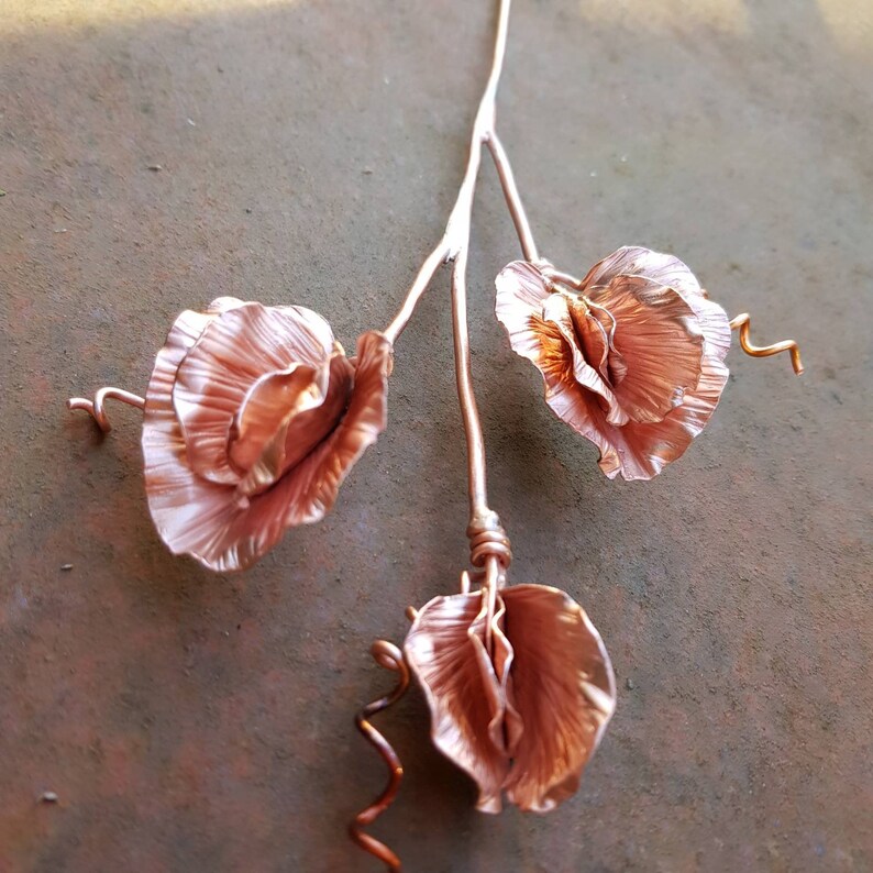 Copper Sweet Pea, Handmade Flower, Made From Metal, Keep Forever - Etsy