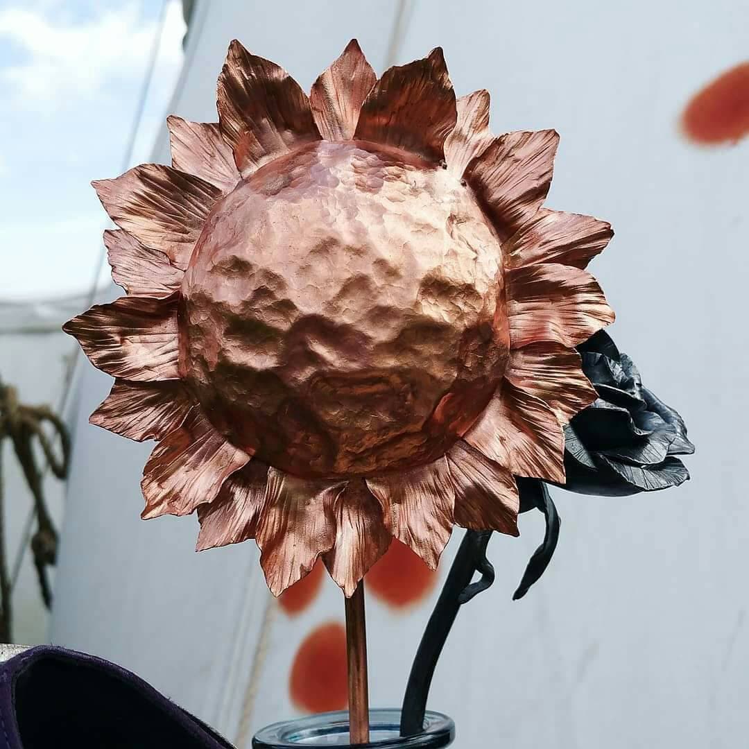 Copper Sunflower. an Ideal Wedding Anniversary Gift, Birthday Present ...