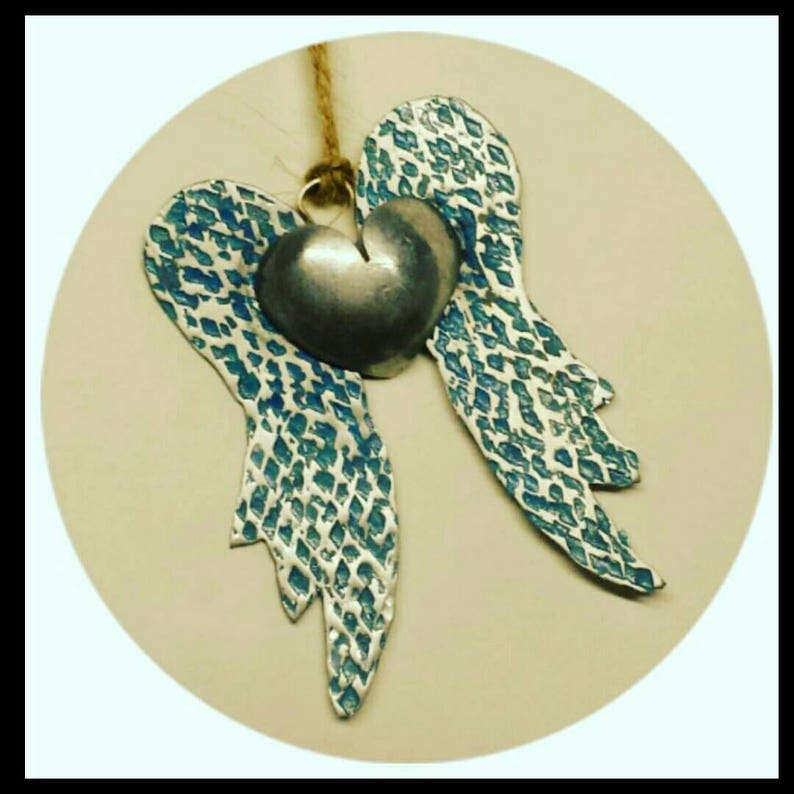 Silver Angel Wings Memorial in Memory Of Christmas | Etsy UK