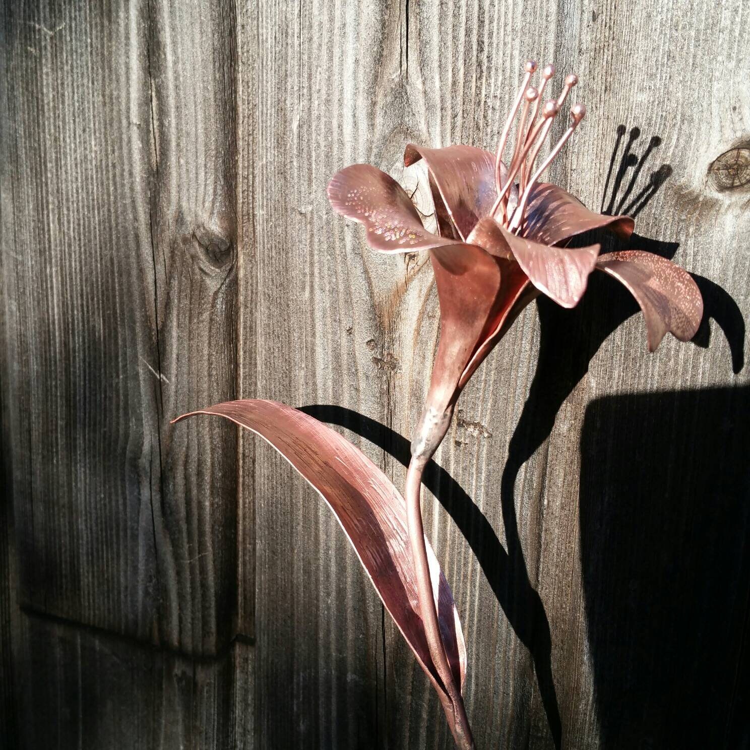 Copper Alstroemeria, Metal Flower, Ideal 7th, 9th or 22nd Copper ...