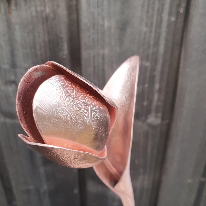 Copper Lace Tulip, Copper Metal Flower, 13th Wedding Anniversary, Wife ...