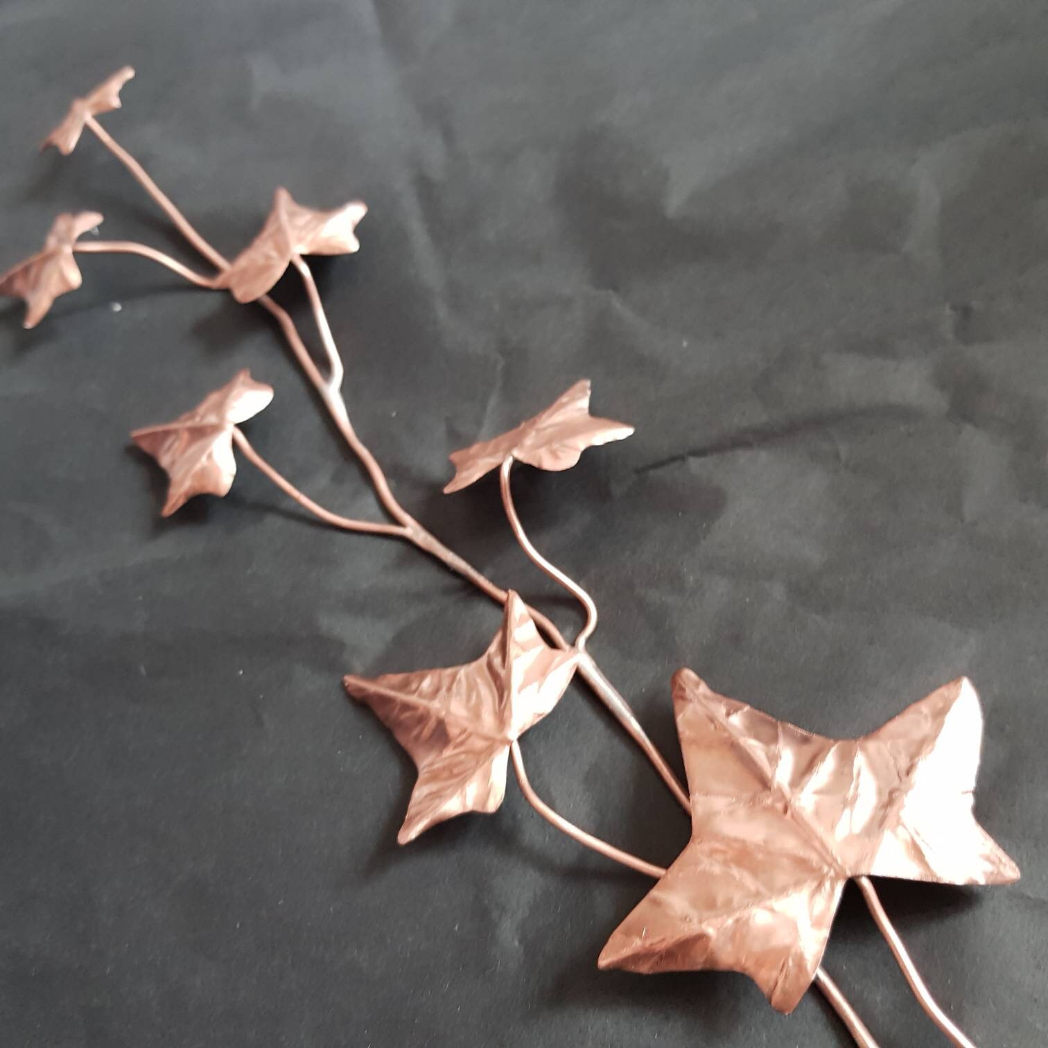 Metal Ivy Leaf Spray, Copper Branch, Ivy Sprig, Ivy Leaf, Copper Leaves ...
