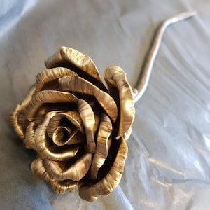 Hand Sculpted Bronze Rose: 8th Anniversary Metal Flower Sculpture - Etsy