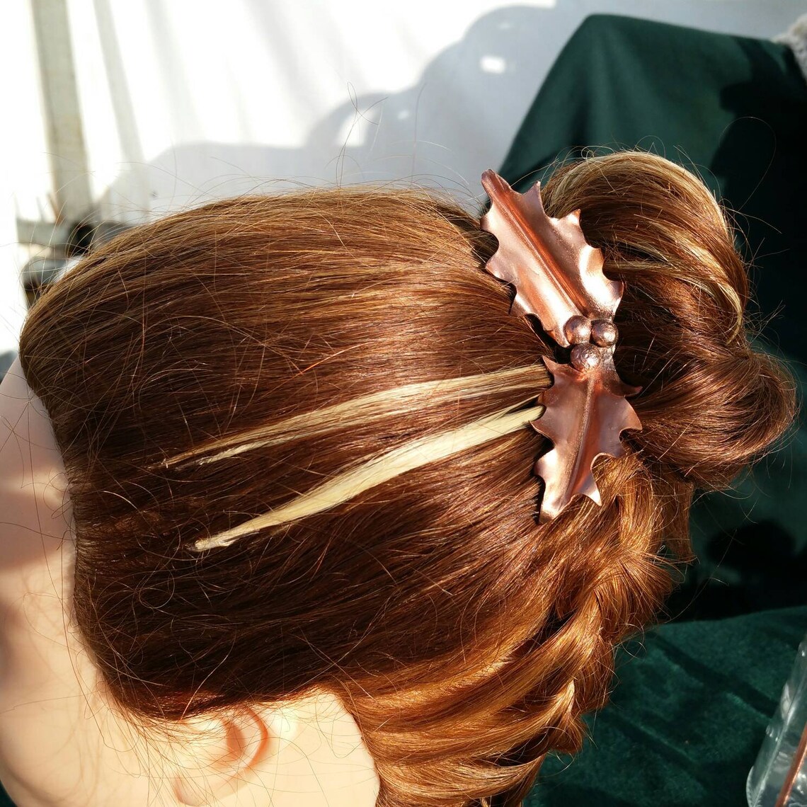 Christmas Holly Hairpin, Christmas Hair Accessory, Ball Accessory ...