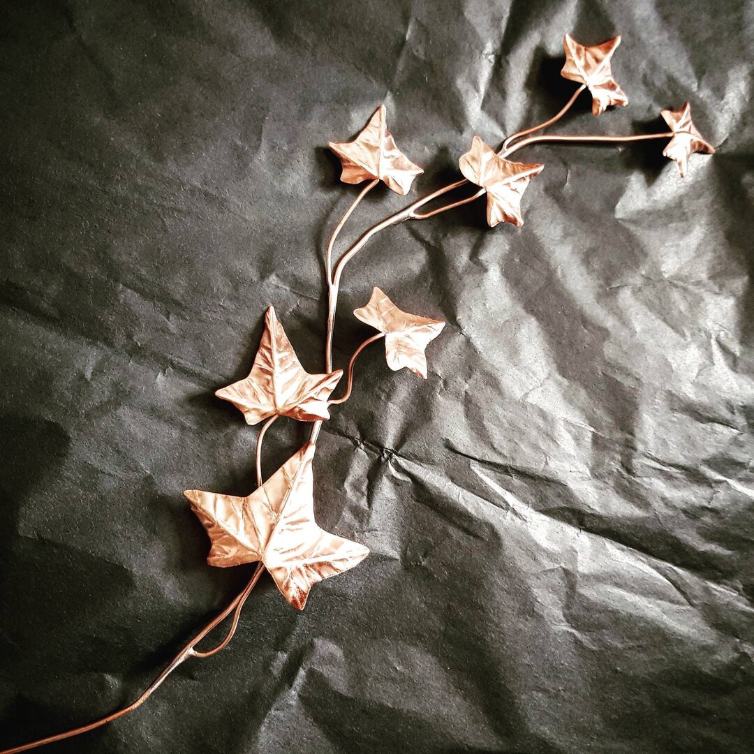 Metal Ivy Leaf Spray, Copper Branch, Ivy Sprig, Ivy Leaf, Copper Leaves ...