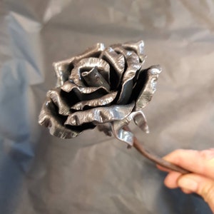 Gothic Black Steel Rose, 11th Wedding Anniversary, Metal Flower ...