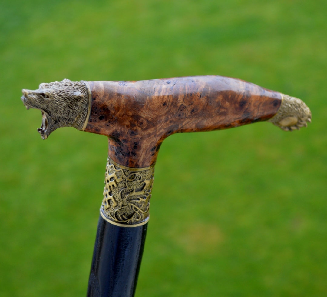 GRIZZLY PAW BURL Wood Canes Wooden Cane Walking Cane Wooden - Etsy
