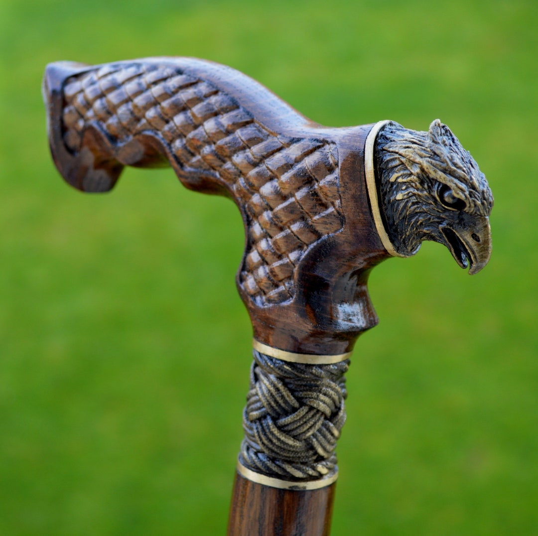 FALCON OAK Wood Canes Wooden Cane Walking Cane Wooden Sticks Walking ...